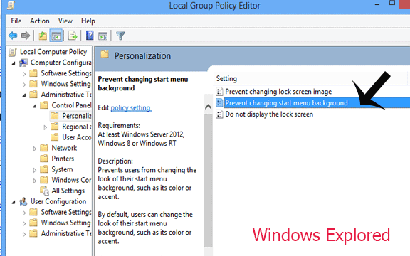 Logeshwaran.org: Prevent changing start menu background in Windows 8