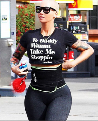 Amber Rose Spotted Wearing a Waist tainer While Running in The Street ...