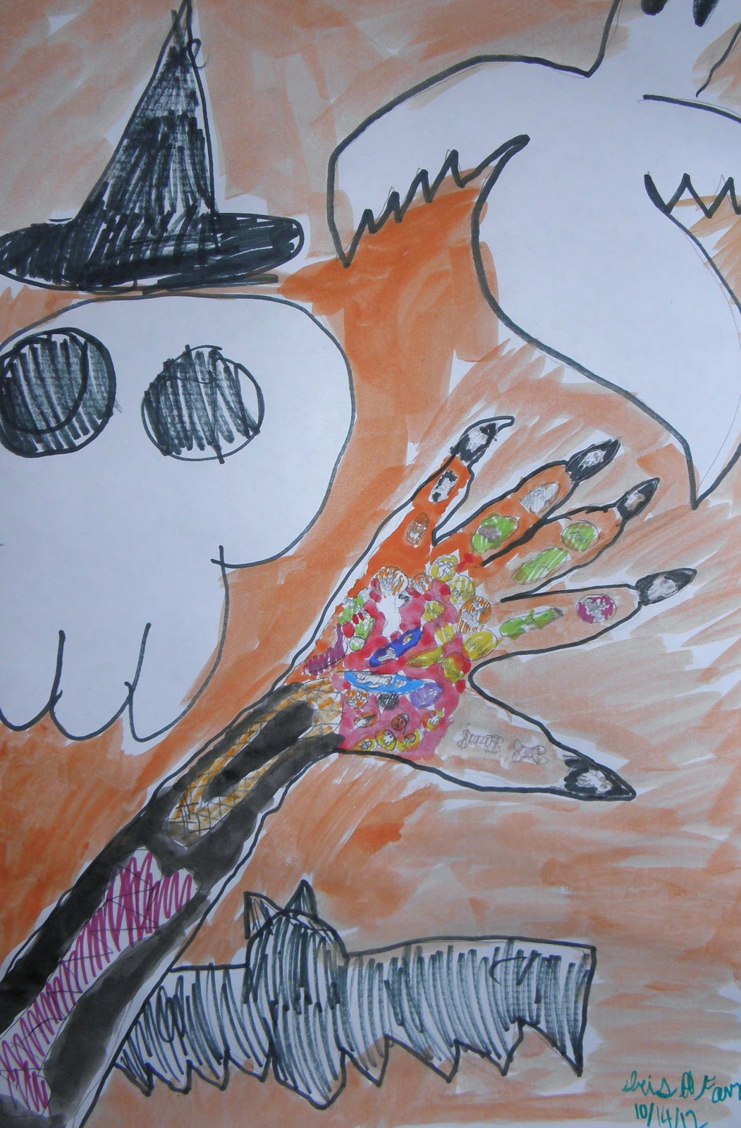Jenny Liang's Painting and Drawing Blog: Creative Drawing - Spooky Hands