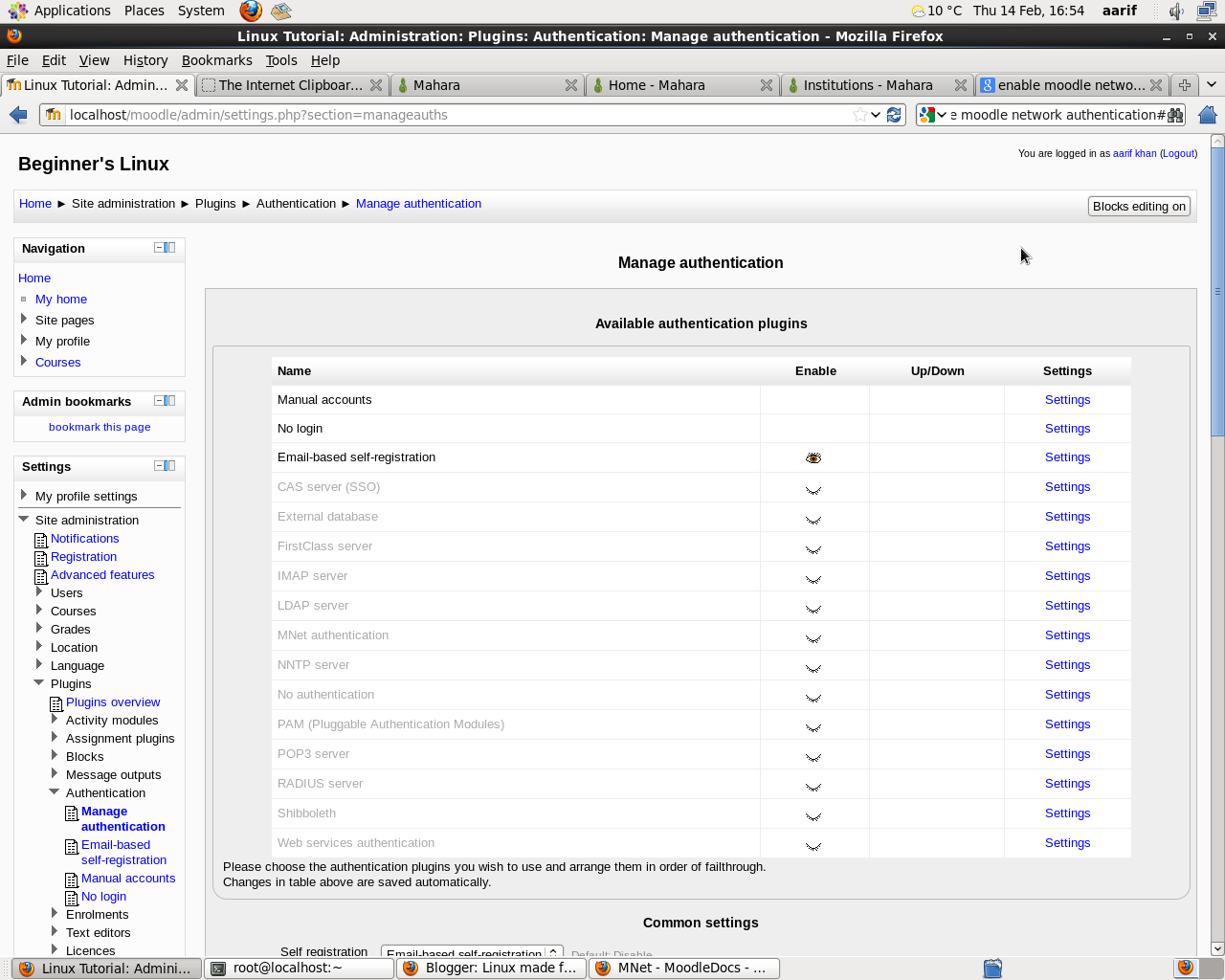Mahara and Moodle Integration | linuxaarif