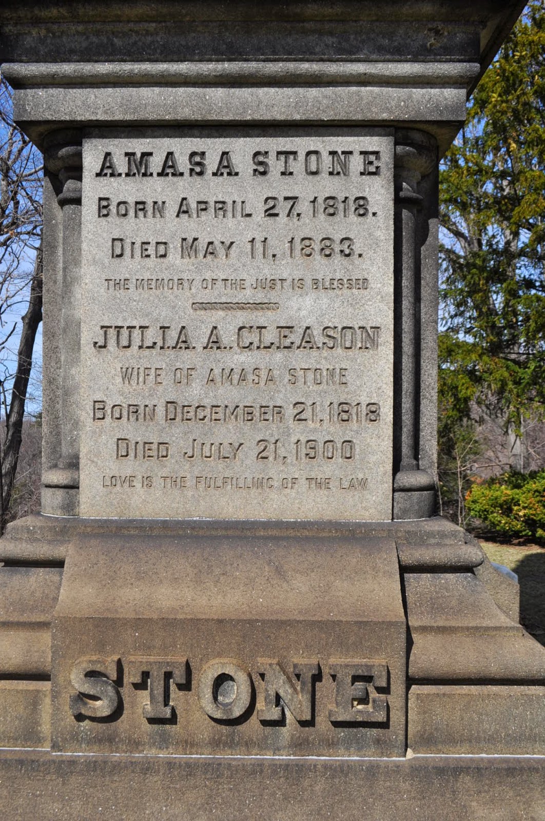 Amasa Stone - Ashtabula Train Disaster - Chestnut Gove Cemetery - Lake ...