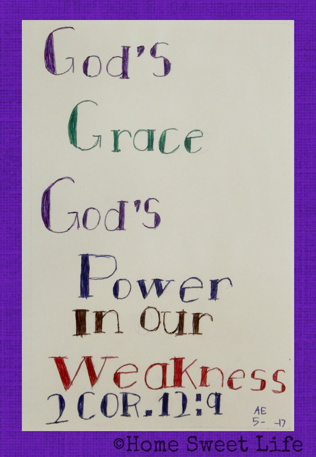 Home Sweet Life: 2 Corinthians 12:9