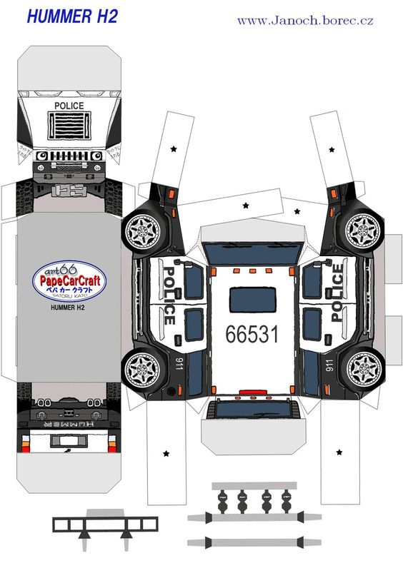 SP. Papel Modelismo: PaperCraft - Hummer H2 Police