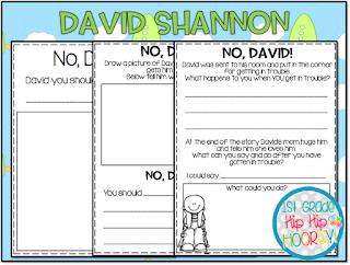 1st Grade Hip Hip Hooray!: David Shannon Author Study