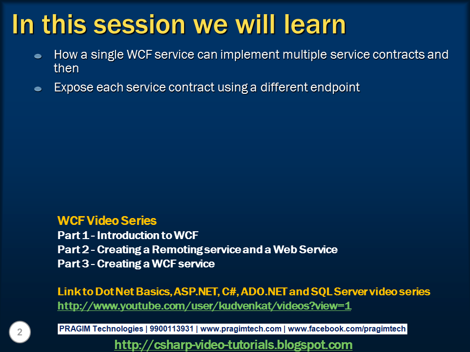 Sql Server Net And C Video Tutorial Part 4 Wcf Service Implementing Multiple Service Contracts
