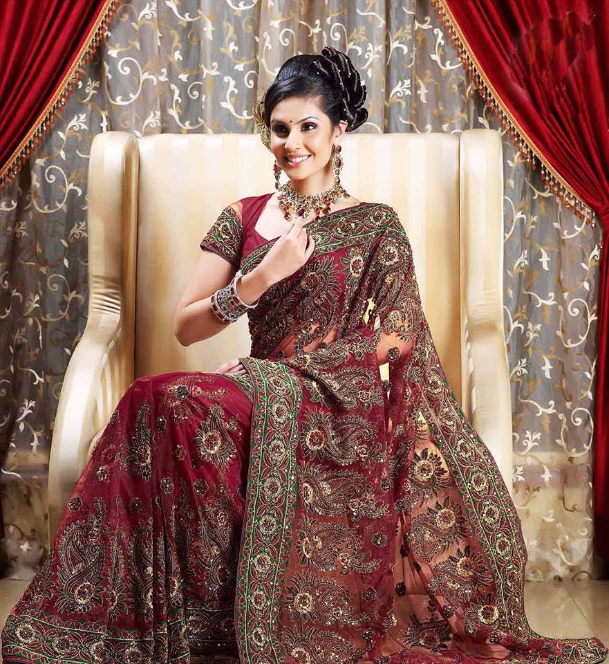 CHODAVARAMNET: RICH WORK MERUN COLOR HOUSE WIFE SAREE