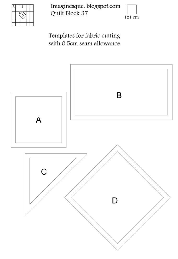 Imaginesque: Quilt Block 37: Pattern and Templates