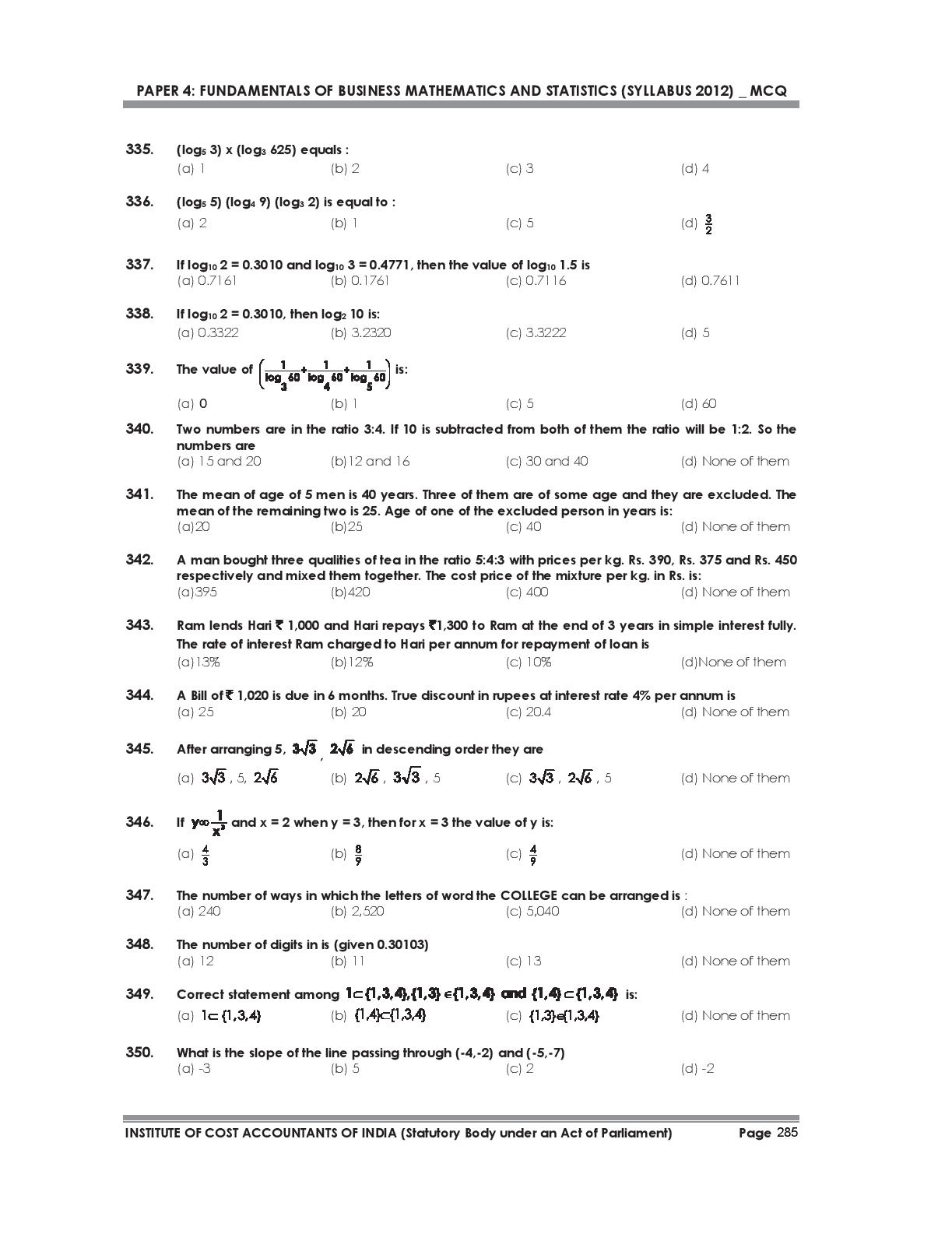 KNOWLEDGE FOR ALL: MCQs FUNDAMENTAL OF BUSINESS MATHEMATICS AND ...