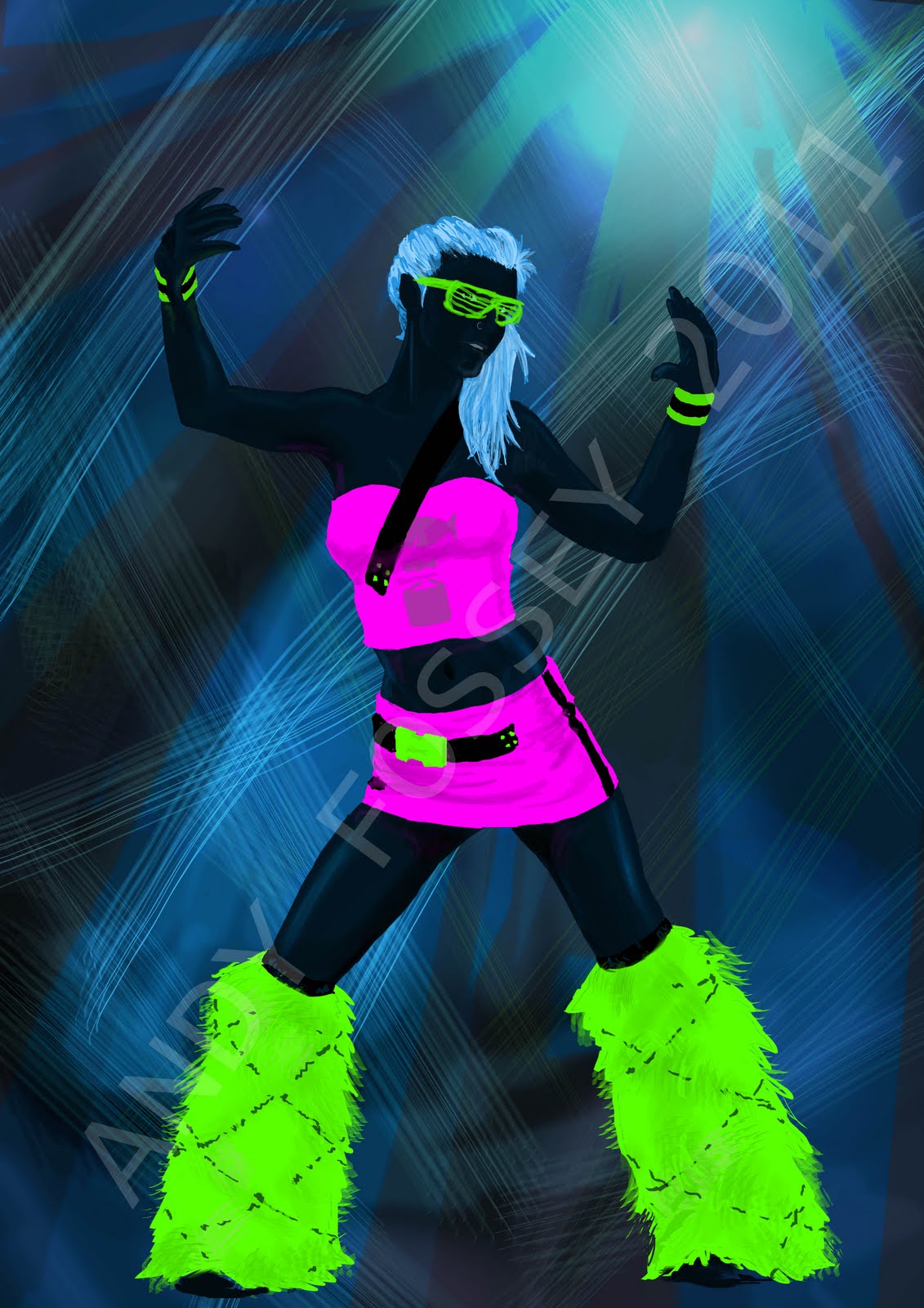 Andy Fossey Animation Blog: UV rave poster 2 WIP