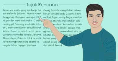 Soal UN dan Pembahasan Tajuk Rencana - Jegeristik
