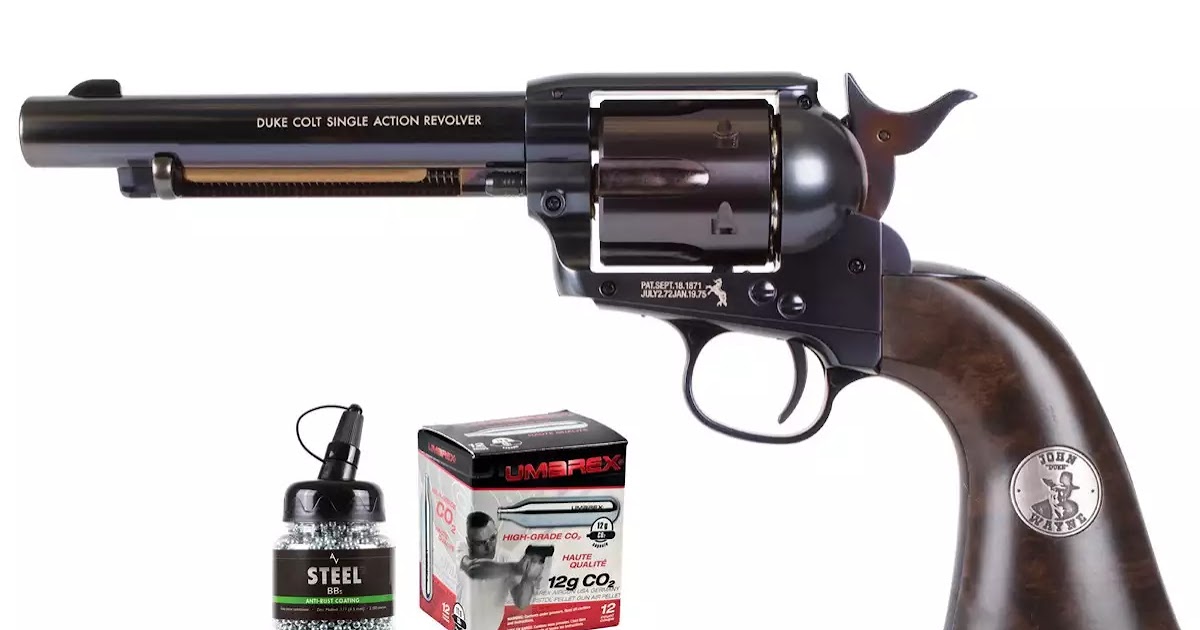 Pistol Koleksi John Wayne Super Blued Colt CO2 BB ~ Senapan Angin Termurah