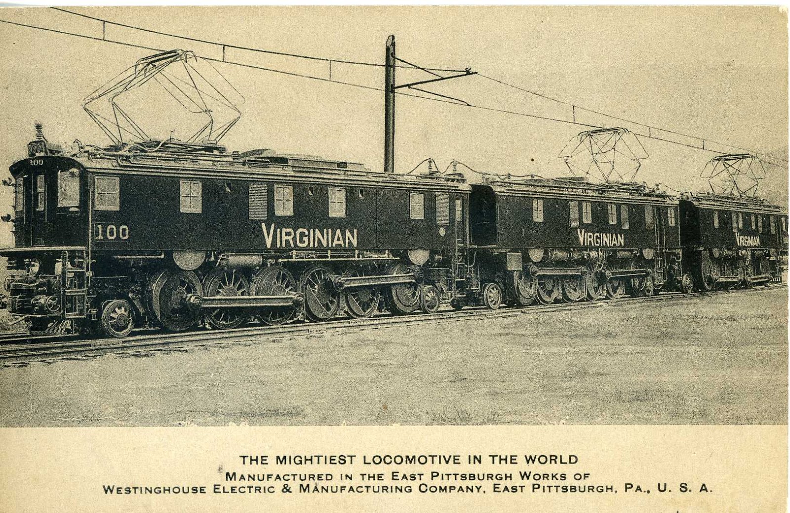The National Railroad Postcard Museum: Virginian Railway Side-Rod Boxcabs