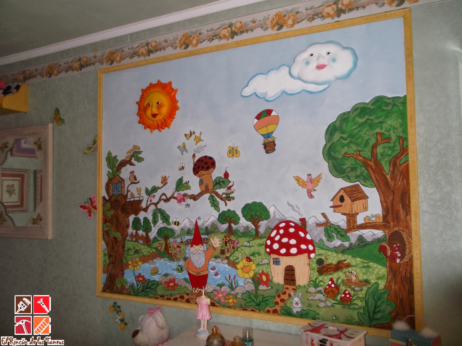 El rincón de los tuneos: Como pintar un mural infantil en la pared