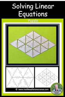 Solving Equations Puzzle ~ TenTors Math Teacher Resources