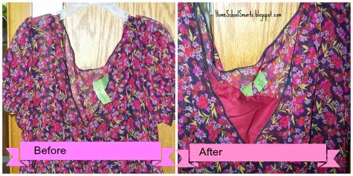 Homeschool Smarts: How to Repair a Low cut Dress