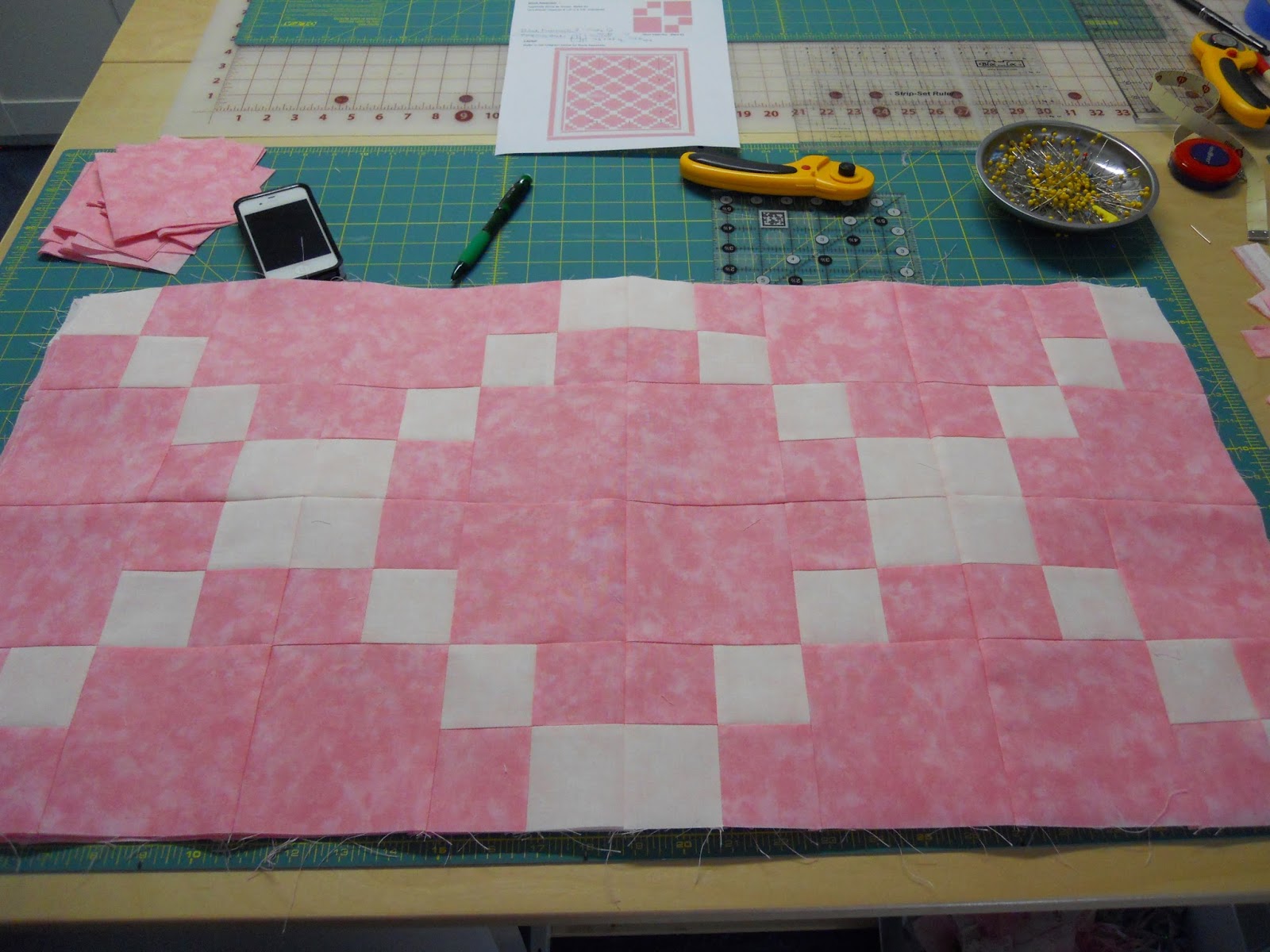 Quilting Affection Designs: Double Four Patch Quilt and Pattern