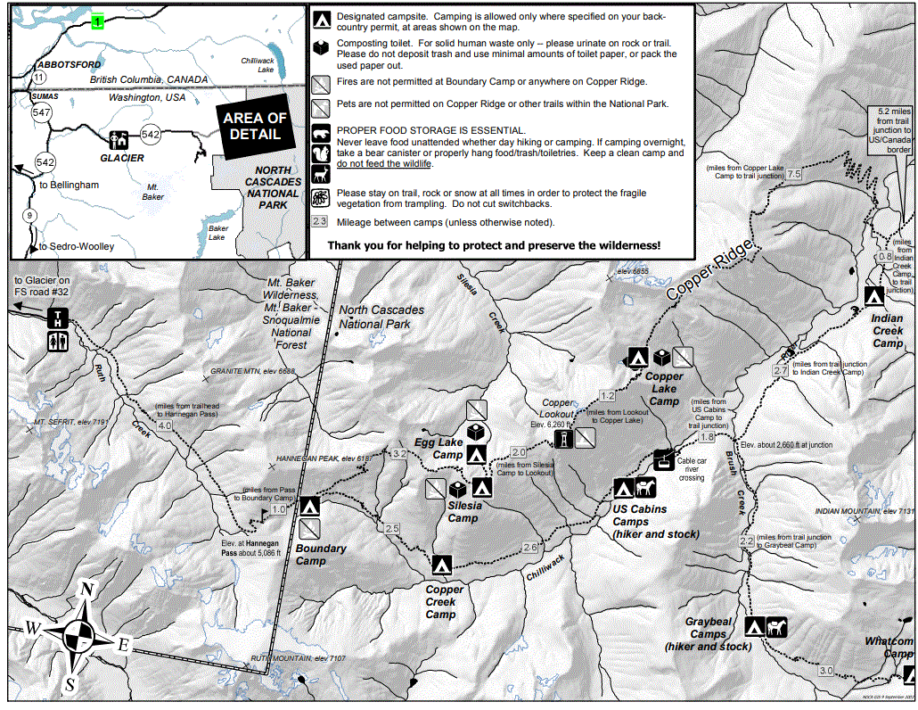North Cascades National Park Trail Map