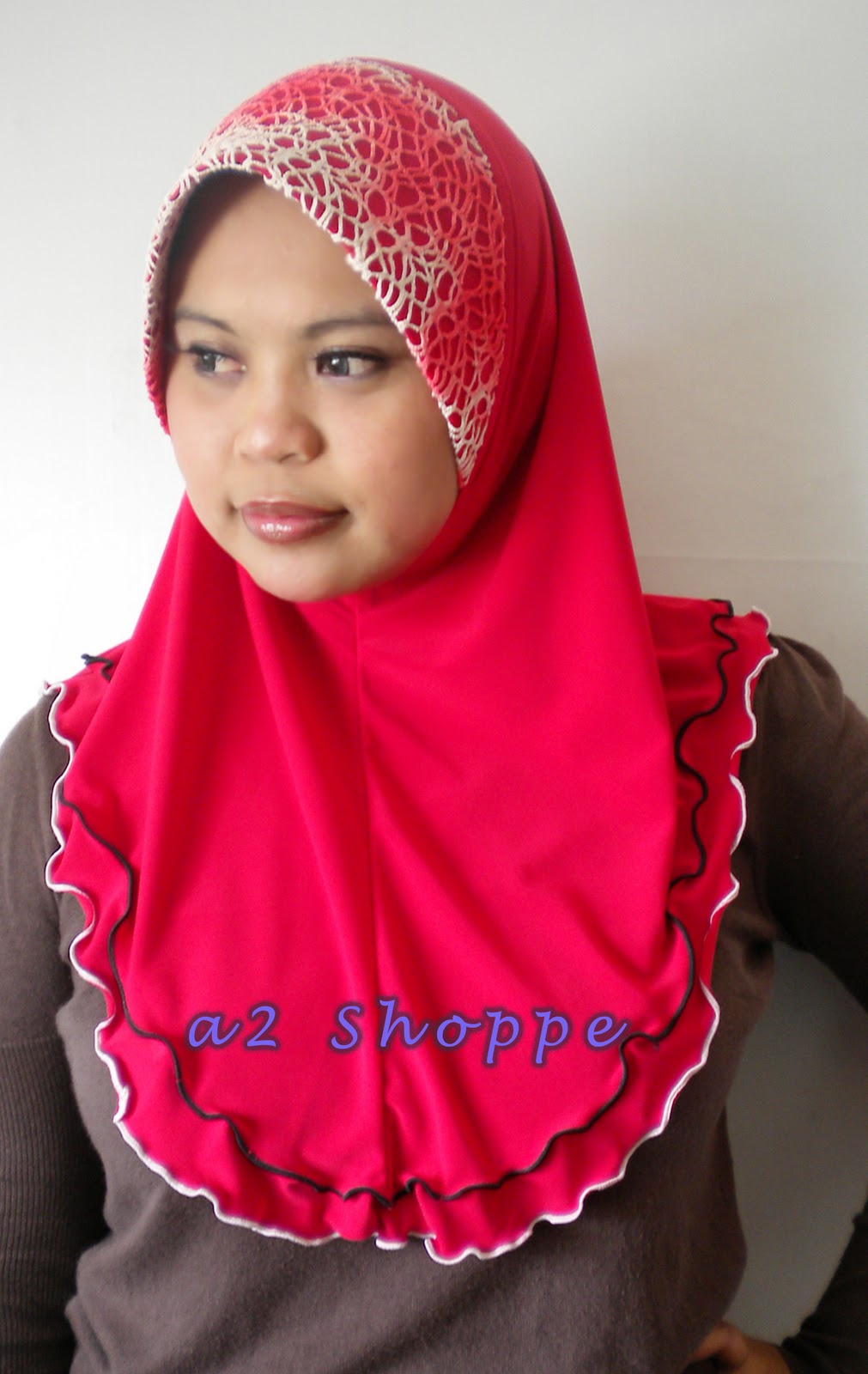 A2 shoppe: Tudung Ekspress Button Denim & Tudung Renda