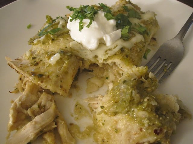 Chou Down: Chicken Enchiladas with Tomatillo Sauce