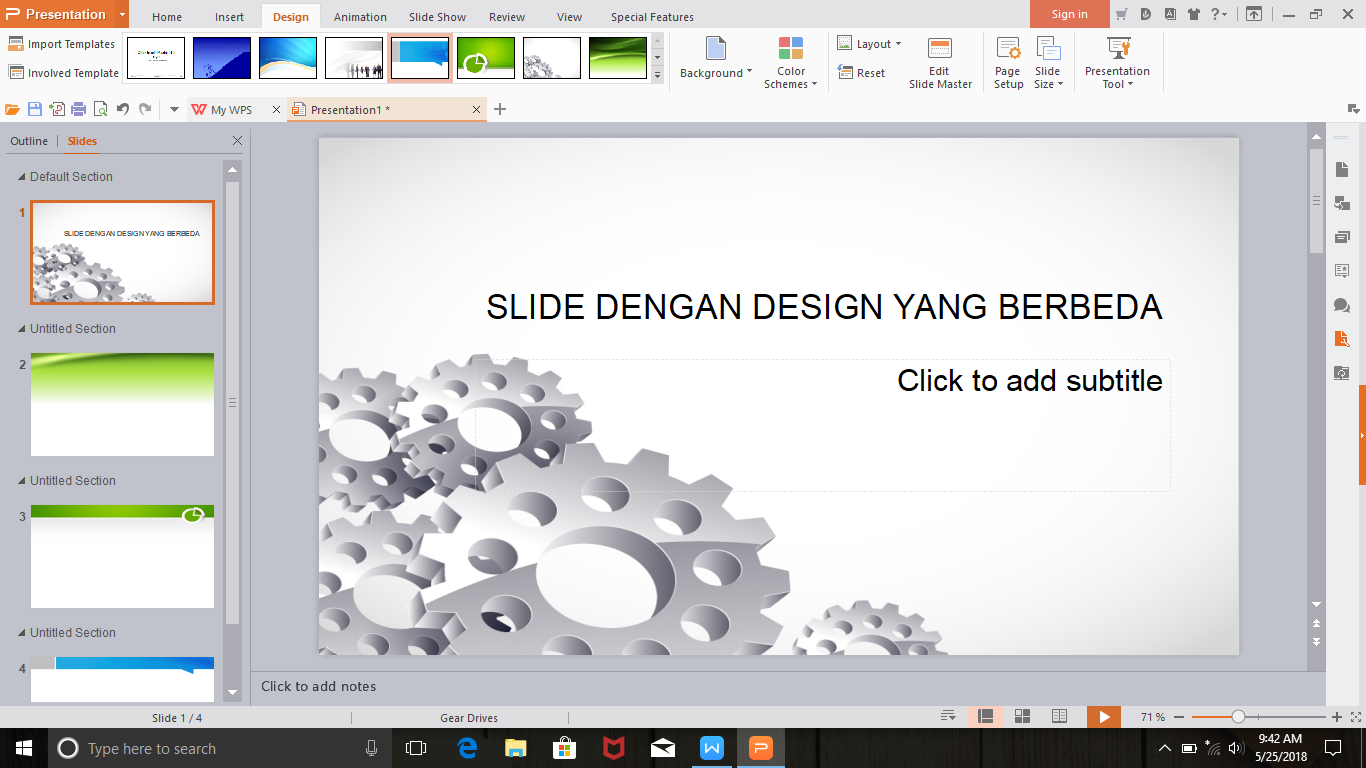 CARA MEMBUAT SLIDE-SLIDE DENGAN DESIGN YANG BERBEDA ~ Tutorial WPS Office
