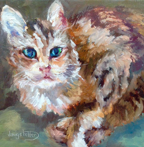 Deanna's Paintings: Cat Painting, Feline , Fine Art Oil Painting “Dolly ...