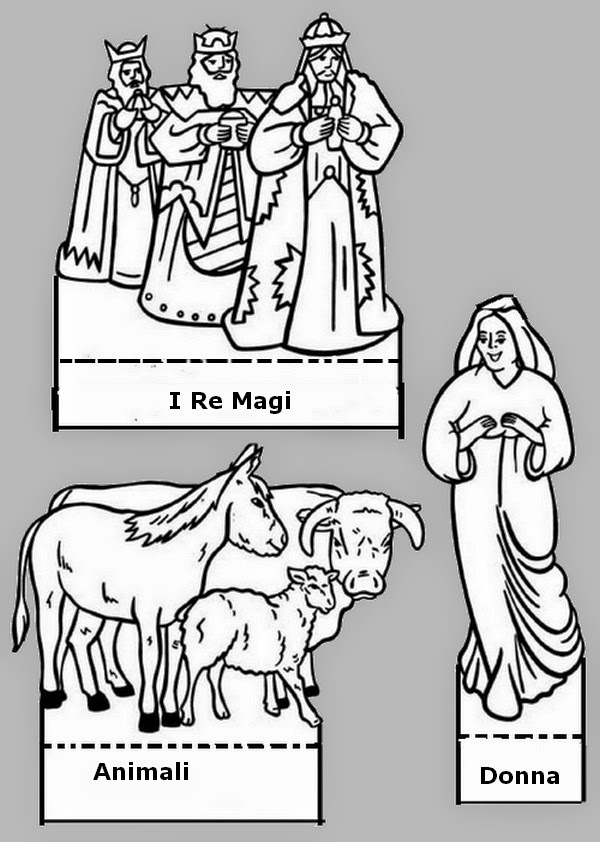 L'usignolo : Presepe da ritagliare e colorare