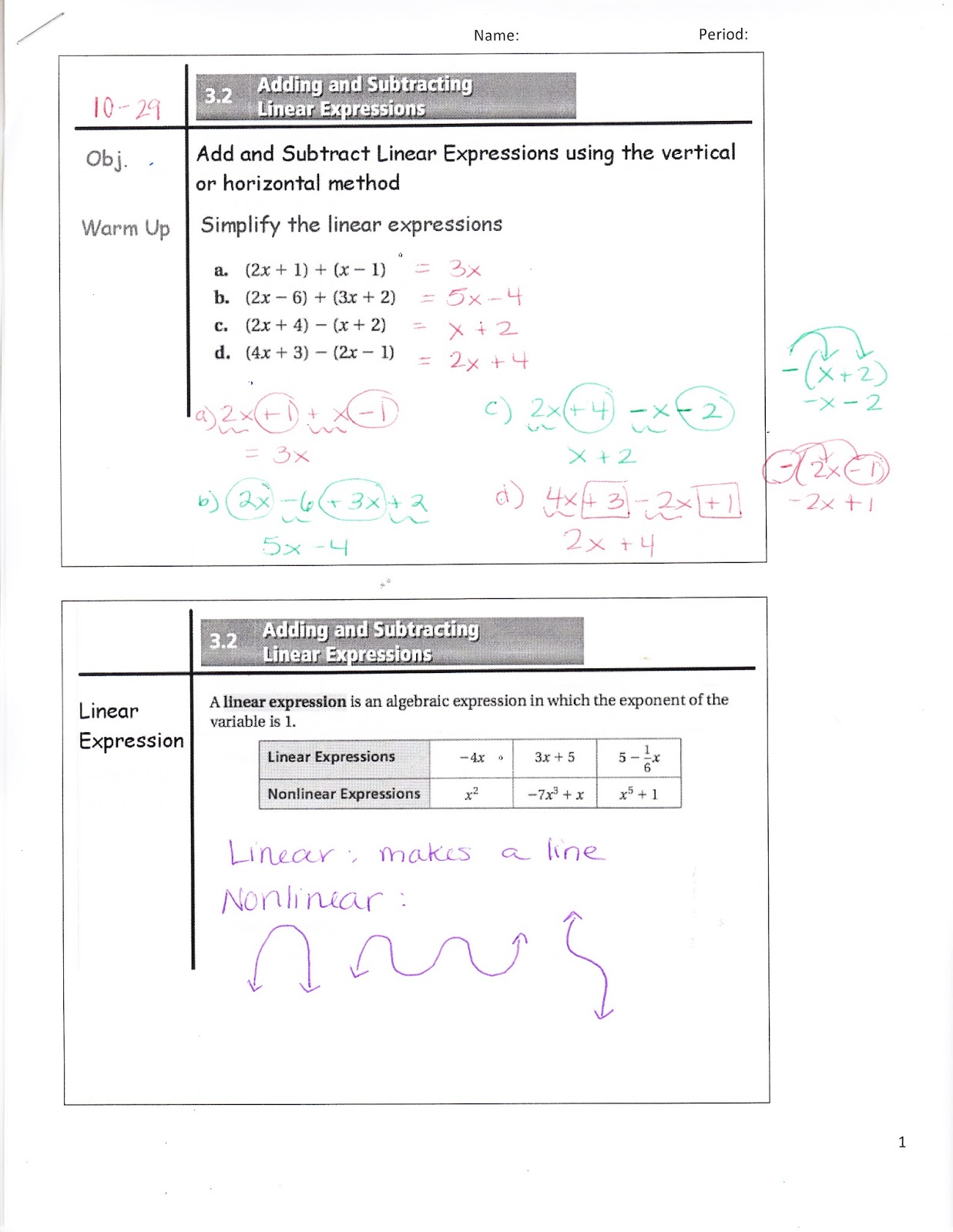 Ms Jean S Classroom Blog Math 7 3 2 Adding And Subtracting Linear