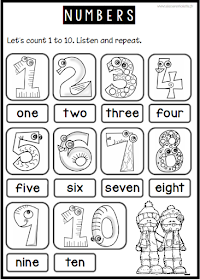 A l'encre violette: ANGLAIS : NUMBERS