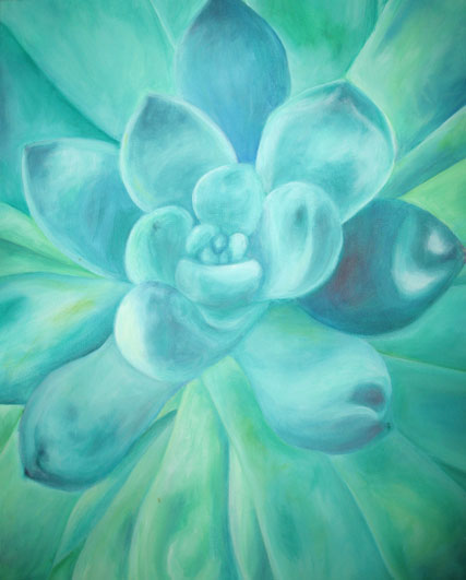 tedra muses: Oil Painting - Jade Plant II
