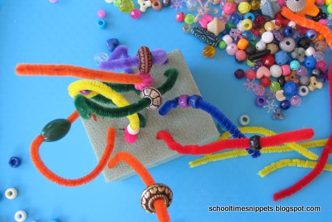 Pipe Cleaner & Bead Process Art Sculpture for Kids | School Time Snippets