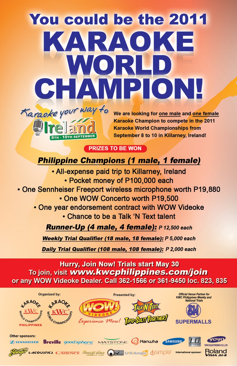 Be The First Pinoy Karaoke World Champion! - Sugarsmile