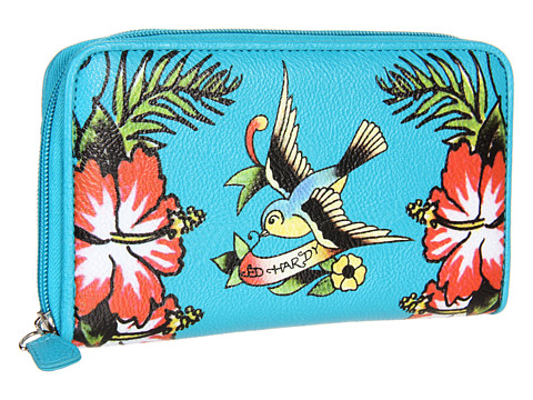 Great bargain for authentic designer brands!: Ed HARDY Tiffany Zip Wallet