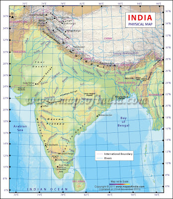 Visit Free Maps of the world: Physical Map of India specifies major ...