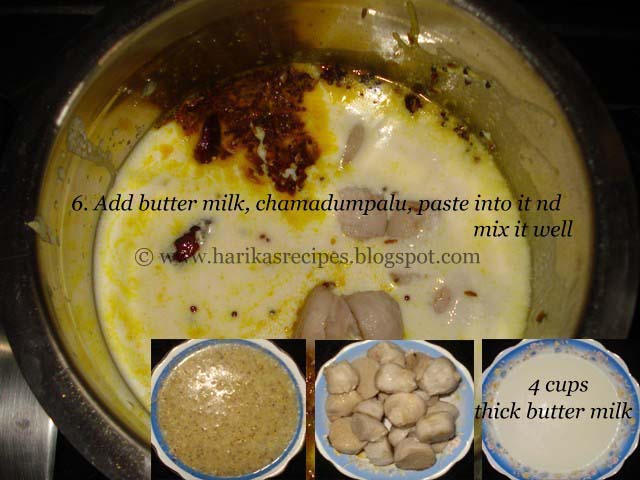 Harika's Recipes: Chamadumpa Majjiga Pulusu / Taro Root cooked with ...