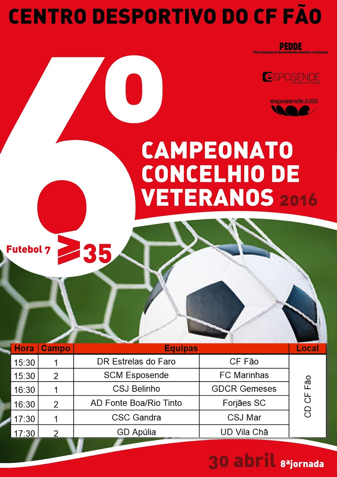 Vila de Apúlia: 6º CC Futebol Veteranos - 8ª Jornada