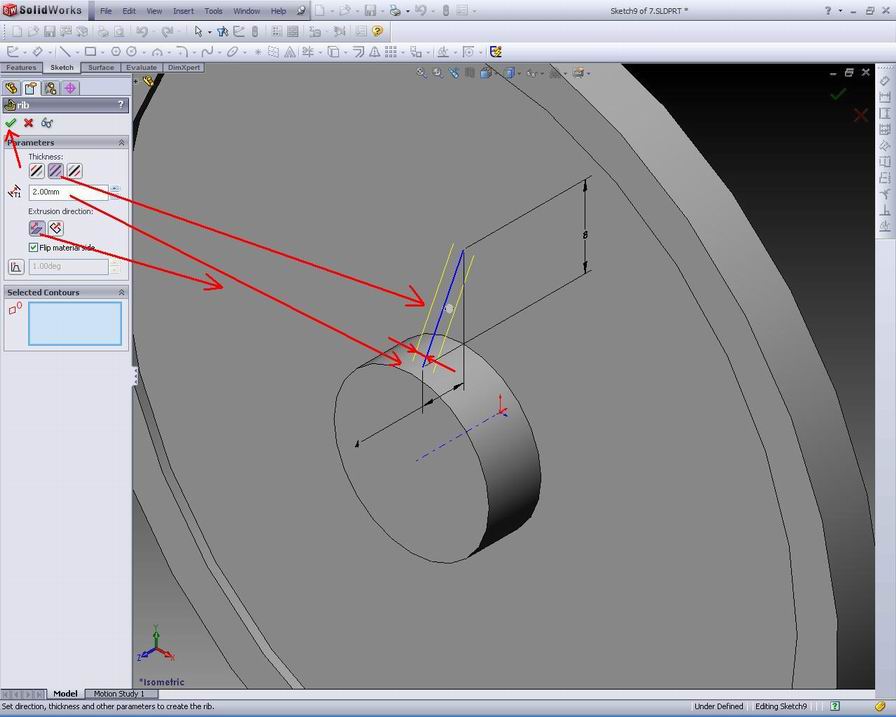 Rib Features SOLIDWORKS - ARUSHA_WORKS