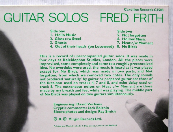 Record Penetrator: Fred Frith Guitar Solos