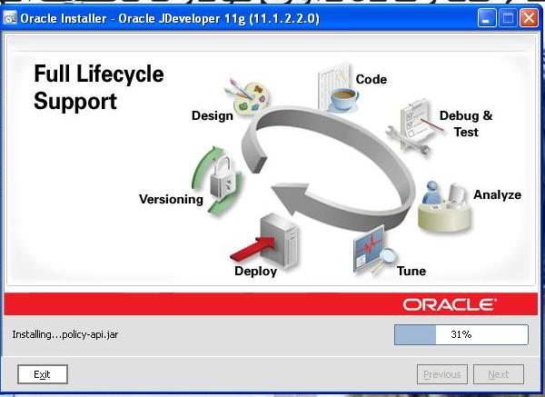 How to install JDeveloper 11g IDE, ADF Run time and Web Logic Server