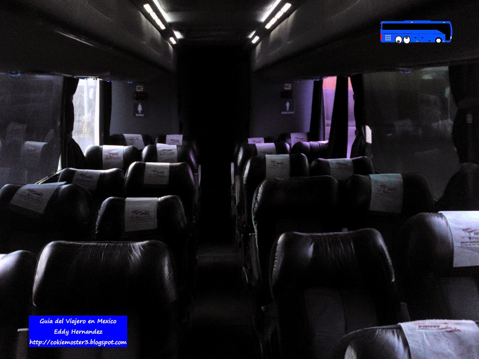 Viendo interiores de autobuses