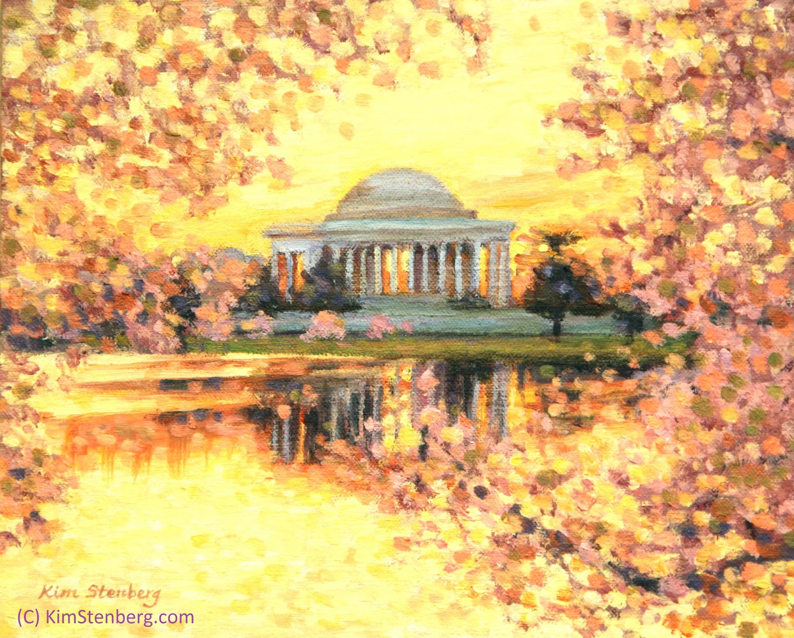 Kim Stenberg's Painting Journal: "Jefferson Memorial Glow" (oil on ...