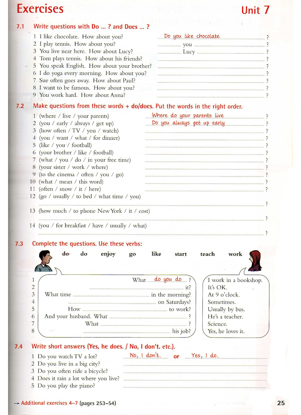 gorettiisworking: EJERCICIOS PRESENTE SIMPLE PAGS. 25 Y 27 (tomado de ...