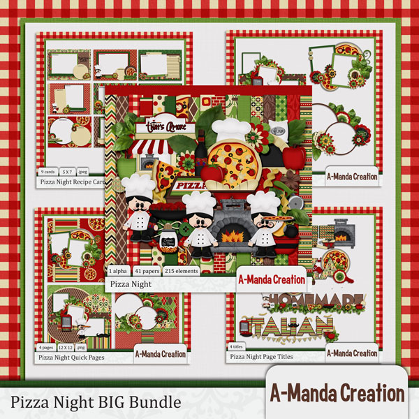 A-Manda Creation: New Digital Scrapbook Kit Release! Pizza Night