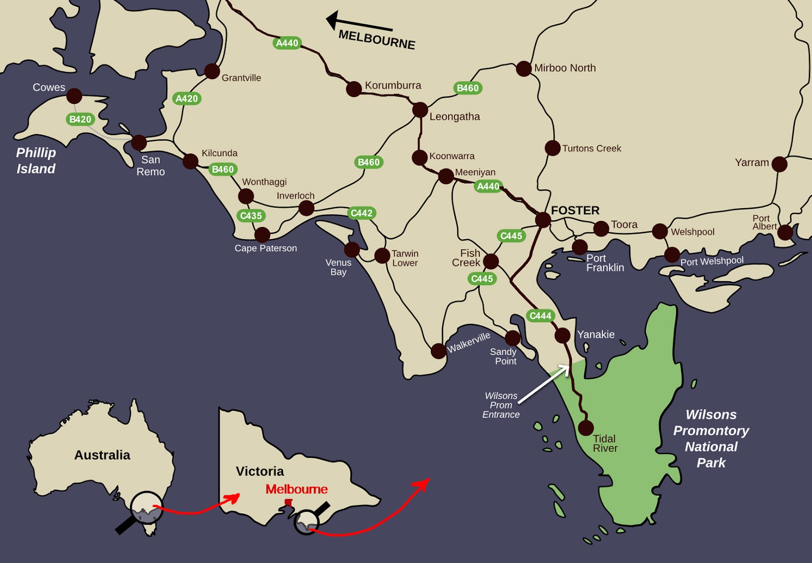 MAP: WILSONS PROMONTORY