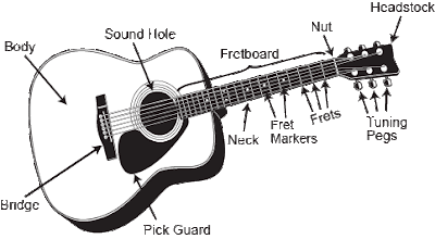 Learning parts of the guitar
