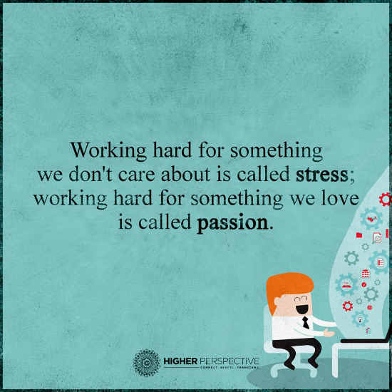 Working hard for something we don't care about is called Stress ...