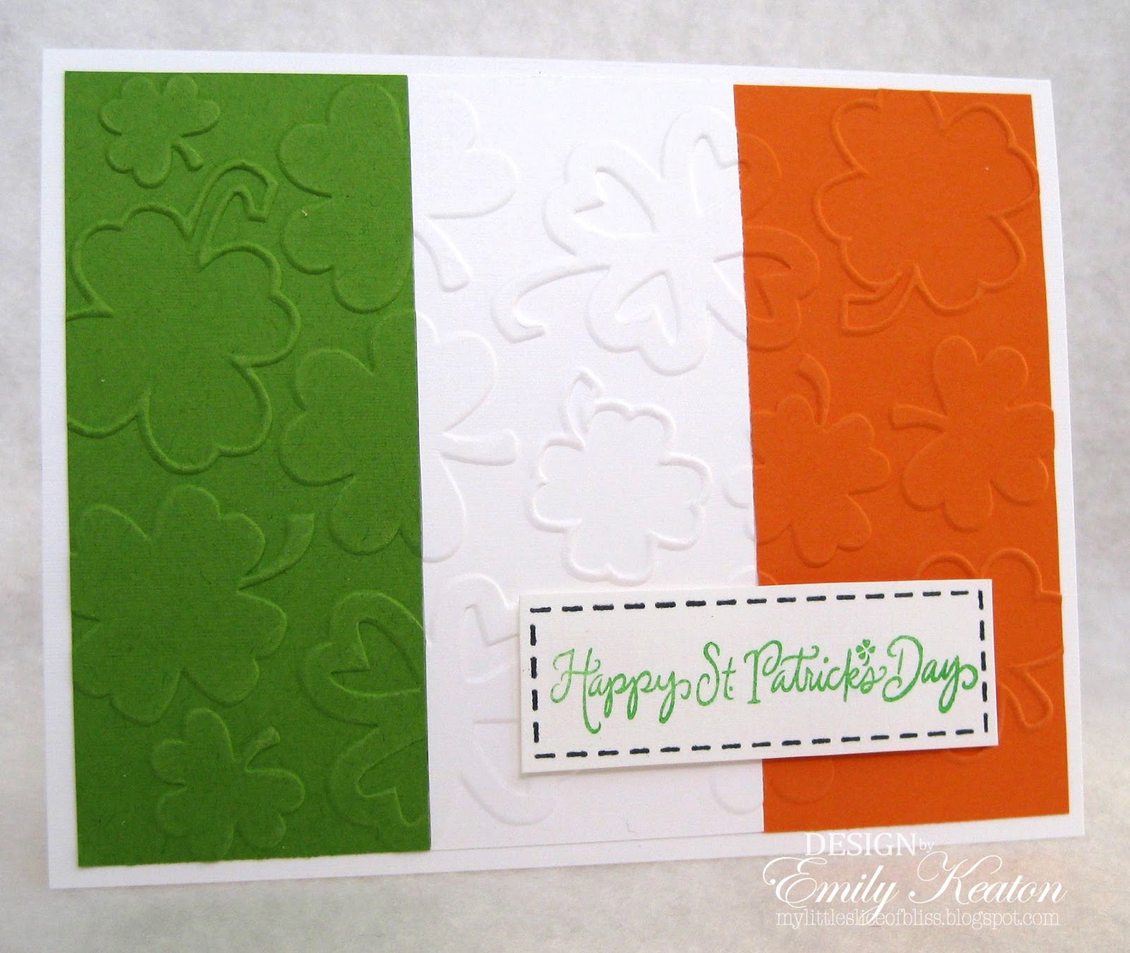 My Little Slice of Bliss: Embossed Elements: SHAMROCKS + a Giveaway!