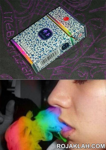 Colored Cigarettes Smoke