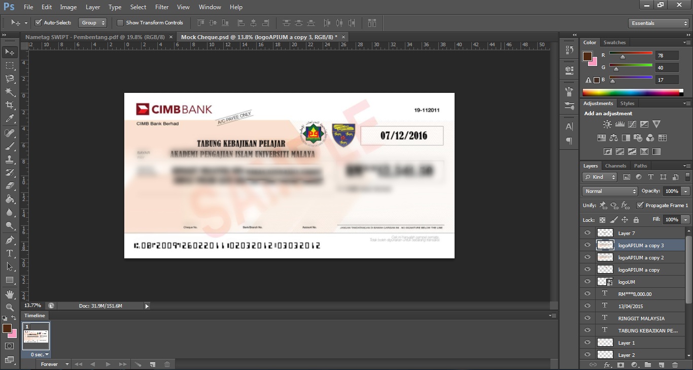 DESIGN MOCK CHEQUE ~ Inspirasi Sinergi Production
