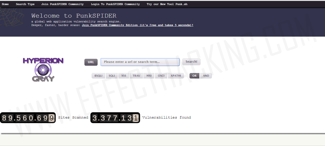 PunkSPIDER - Web Application Vulnerability Search Engine