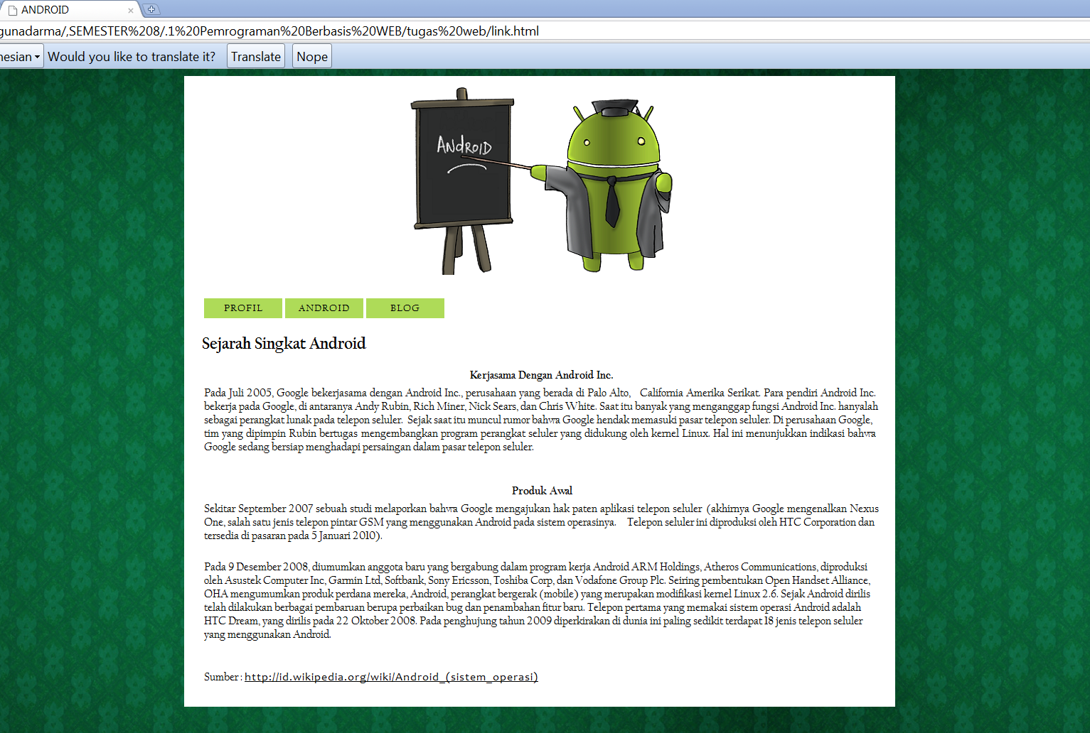 muhammadsatra's blog: Membuat Halaman Web Sederhana